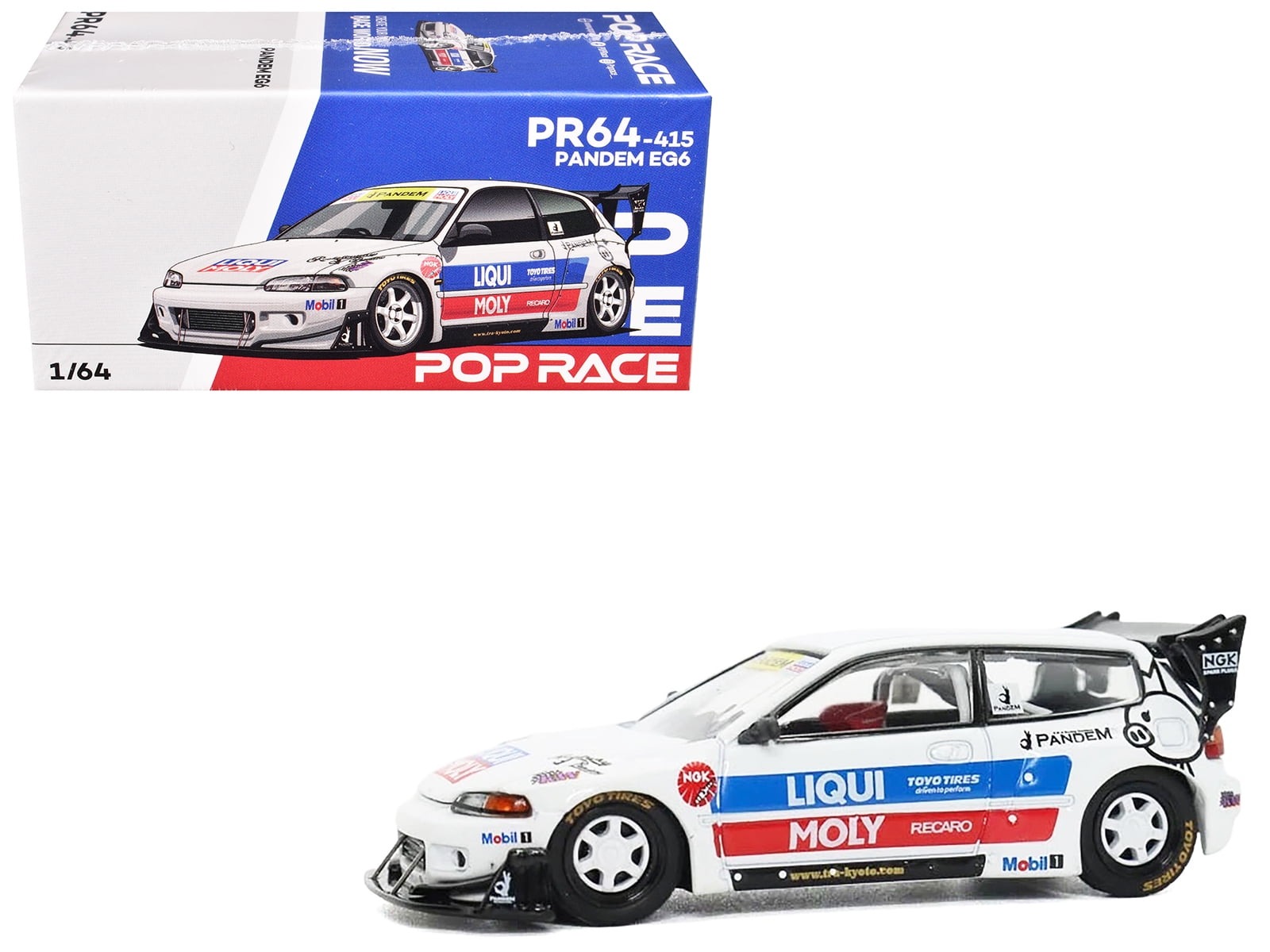 Pandem Civic EG6 RHD (Right Hand Drive) White with Stripes and Graphics ...