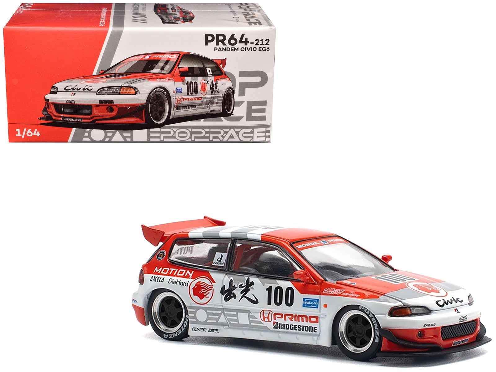 Pandem Civic EG6 V1.5 RHD #100 "Idemitsu Motion Infinite" White and Red ...