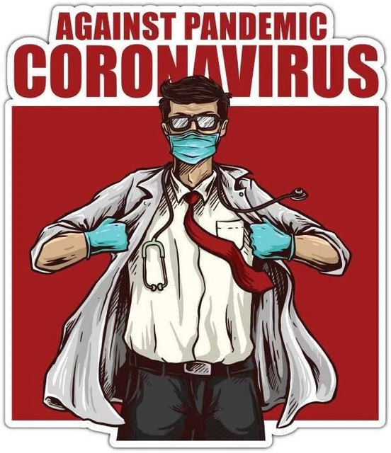 Against Pandemic Doctor Nurse Medicine Car Window Stickerphone Decal ...