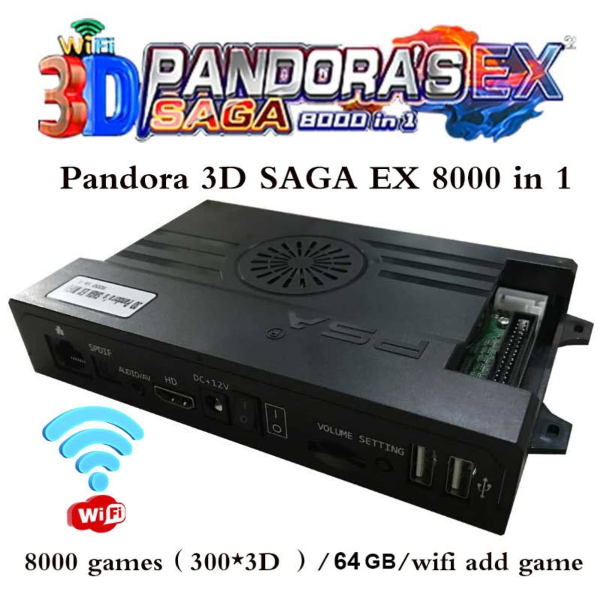 Pandora 3D EX 8000 in 1 with Retro Arcade Games PCB games box HD VGA output from Arcade ...