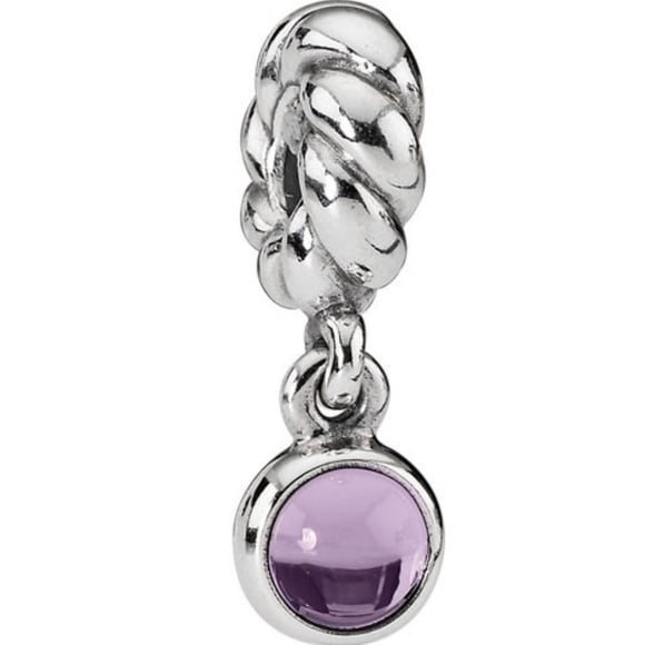 Pandora Amethyst Disk February Birthstone Rare Retired Bead Dangle ...