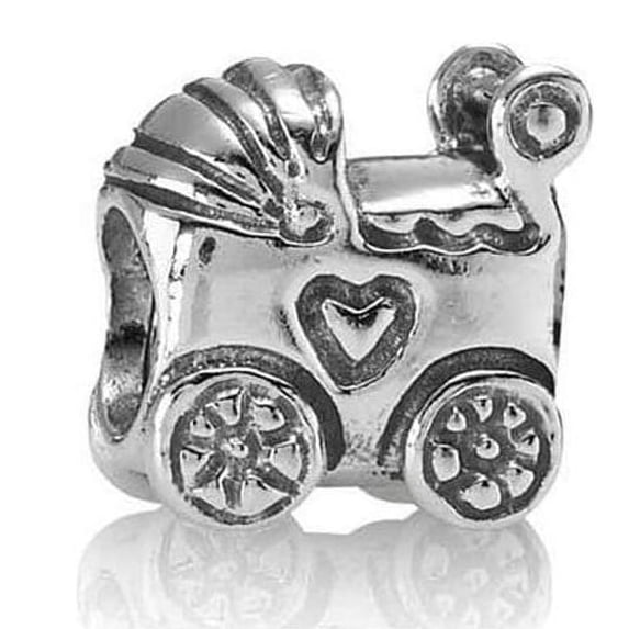 PANDORA Baby Carriage Charm, Sterling Silver Baby Stroller, Elegant ...