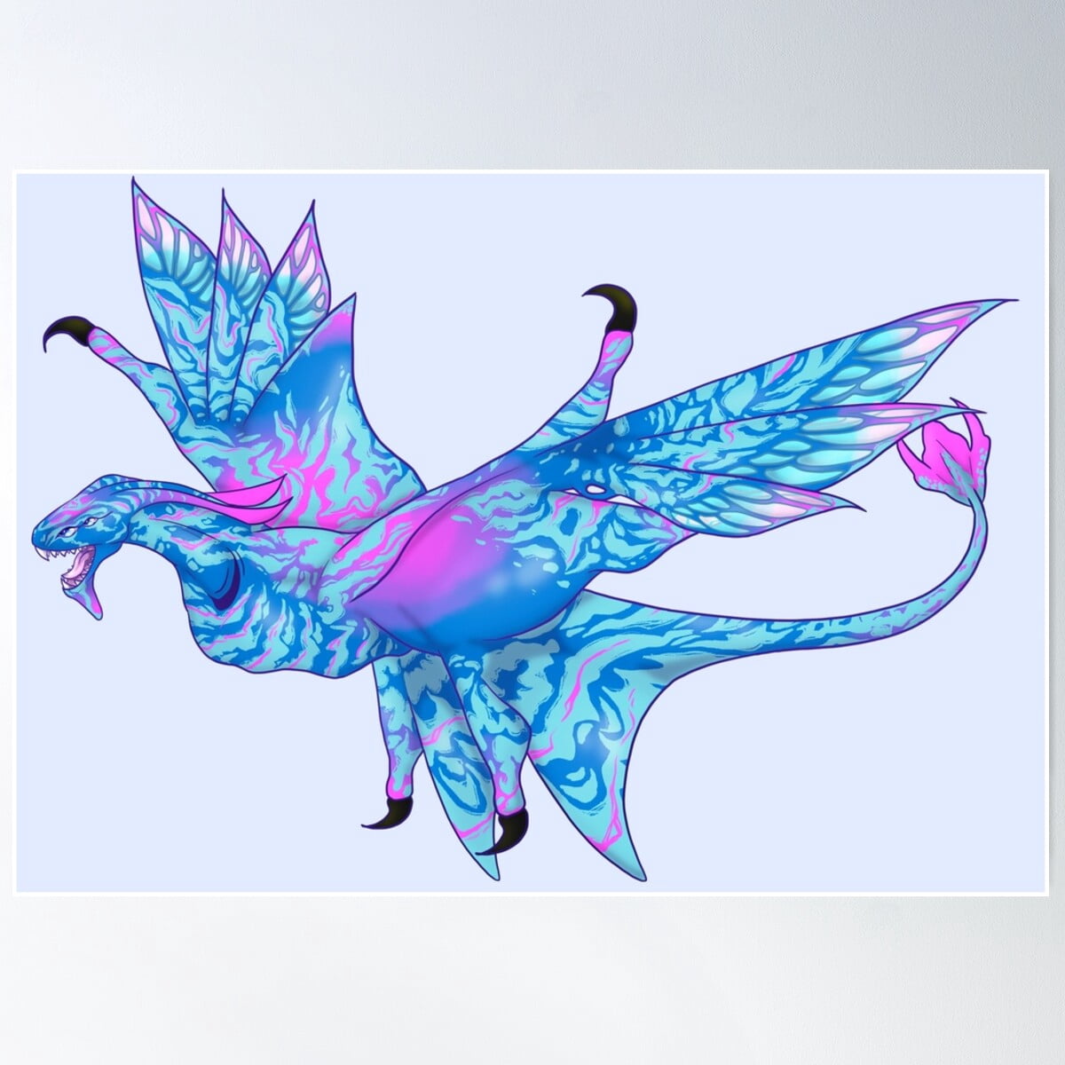 Pandora Banshee Bioluminescent Poster Wall Art, Modern Wall Decor For ...