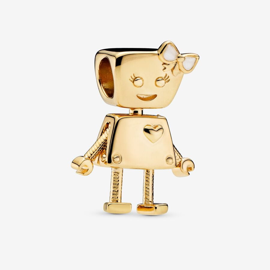 Pandora Bella Bot Robot Girl 14k Gold-plated Charm - Walmart.com