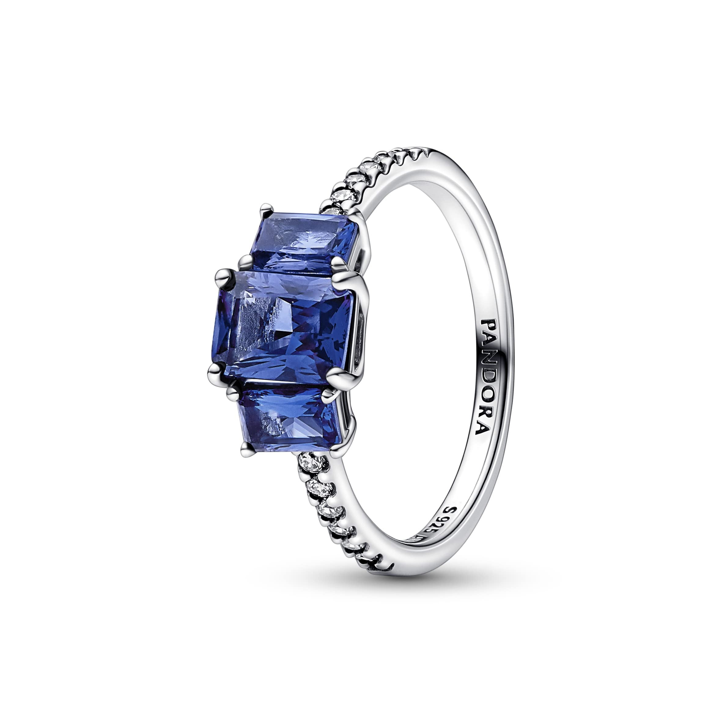 Pandora Blue Rectangular Three Stone Sparkling Ring - Walmart.com