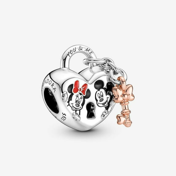 PANDORA Disney Mickey Mouse and Minnie Mouse Padlock Dangle Charm ...