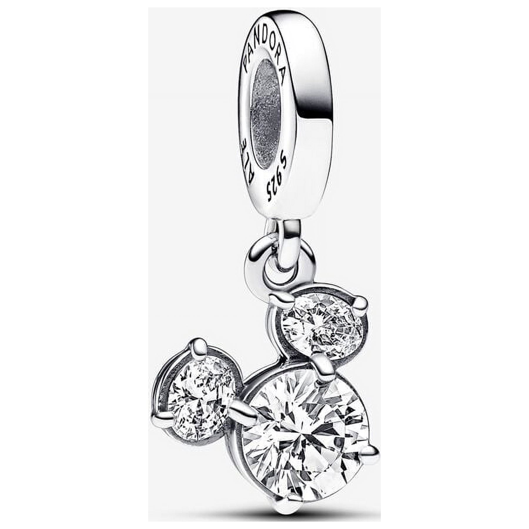 Pandora Disney Mickey Mouse Sparkling Head Silhouette Dangle Charm ...
