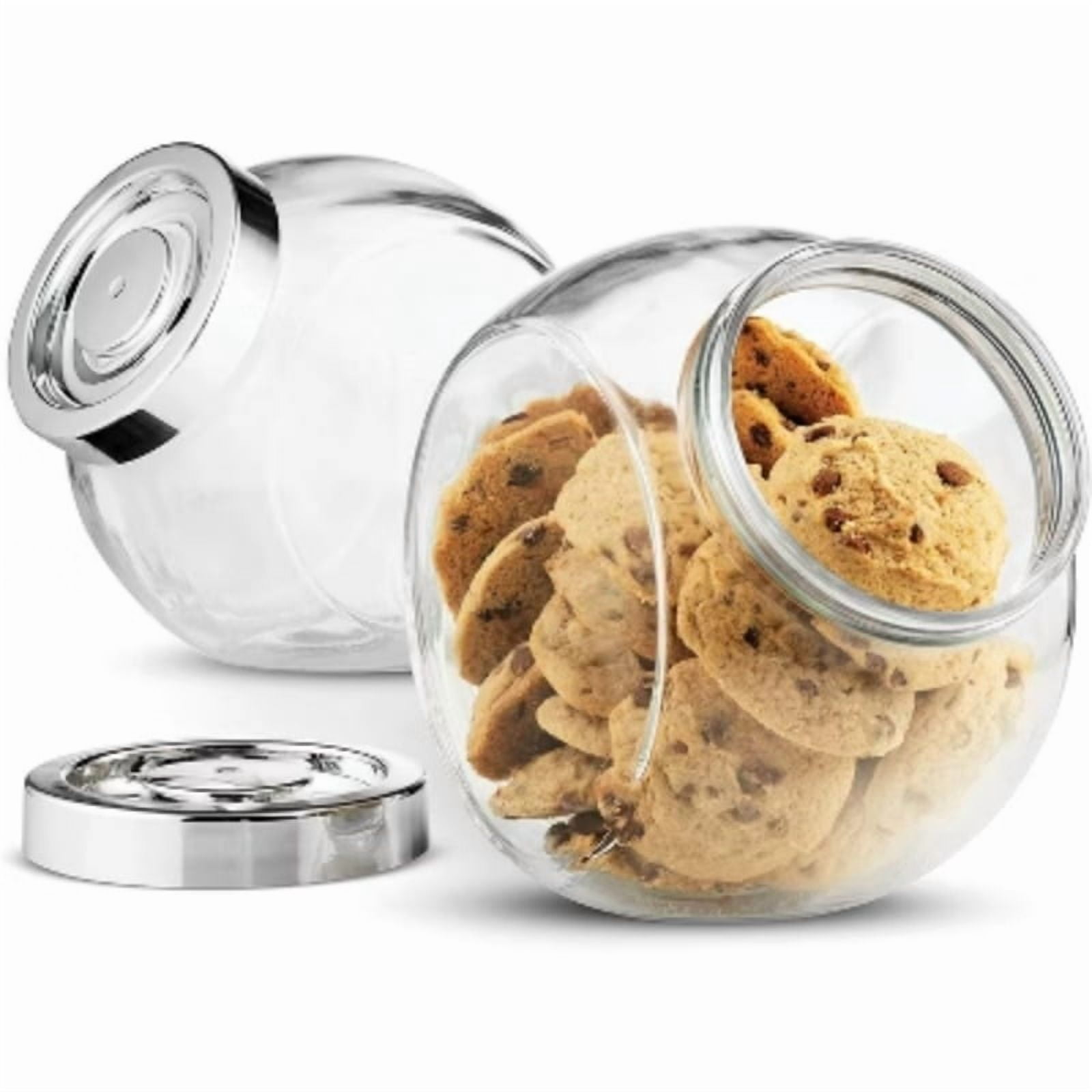 Pandora Glass Candy Jar 75.5 oz Cookie Jar, 2 Pack, Plastic Airtight ...