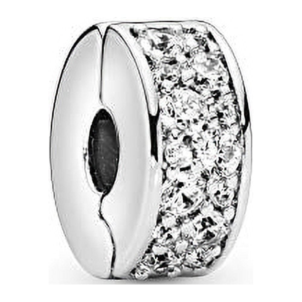 Pandora Jewelry Clear Pave Clip Cubic Zirconia Charm in Sterling Silver ...