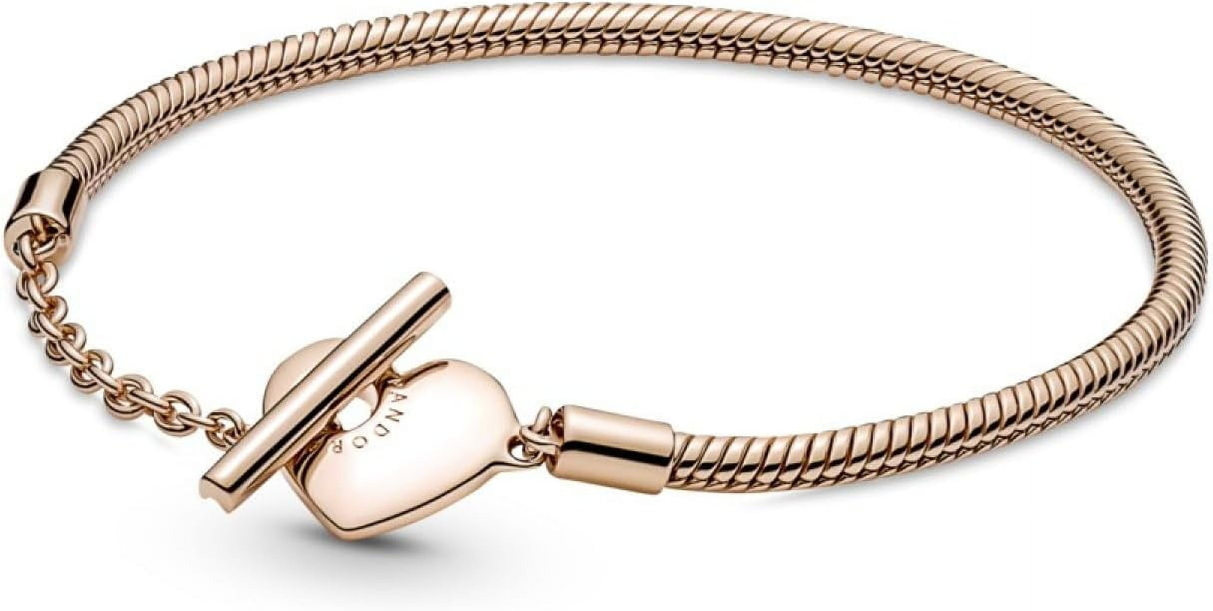 Pandora Moments Heart T-Bar Snake Chain Bracelet - Walmart.com