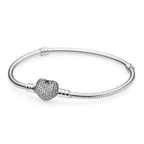 Pandora Moments Women's Sterling Silver Snake Chain Charm Bracelet with ...