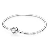 Pandora Moments Women's Sterling Silver Snake Chain Charm Bracelet with ...