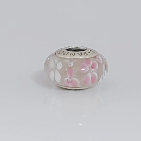 Pandora Pink Flower Murano Glass Bead Charms S925 ALE - Walmart.com