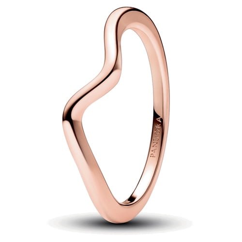 Pandora Women's Polished Wave Ring in 14k Rose Gold Plating - Walmart.com