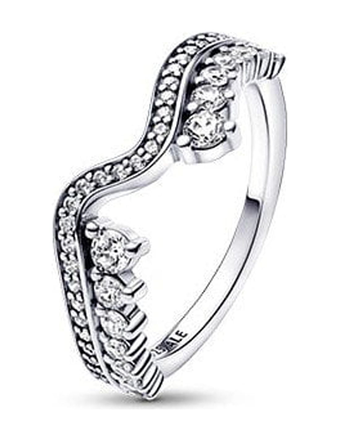 Pandora Sparkling Asymmetric Wave Ring - Walmart.com