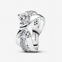 PANDORA Knotted Hearts 925 Sterling Silver Ring - Size 6 198018-52 ...