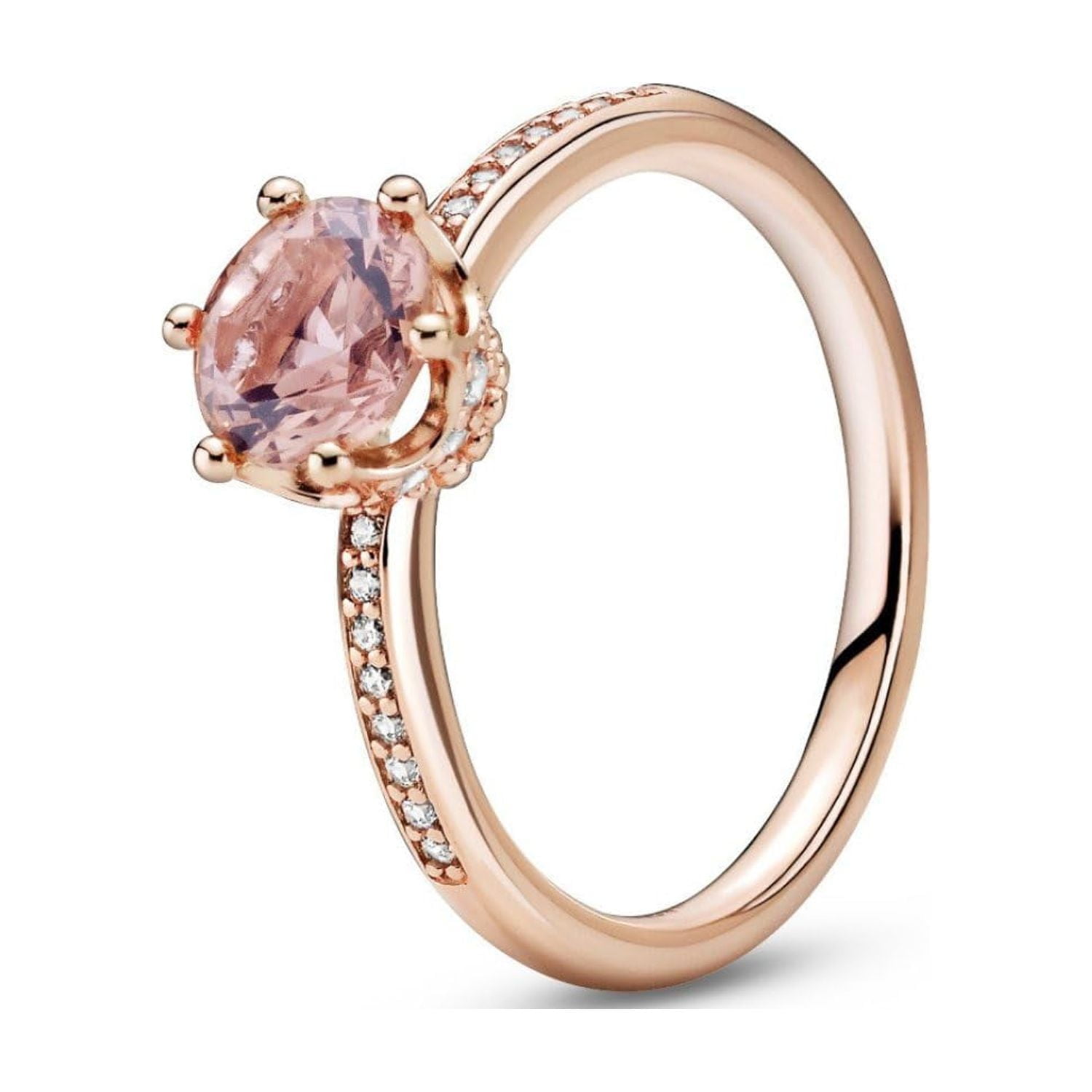 Pandora Pink Sparkling Crown Solitaire Ring Size 5 With Gift Box ...