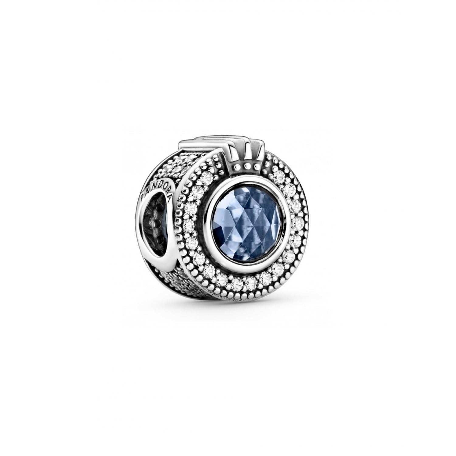 Pandora Sterling Silver Sparkling Blue Crown O charm - Walmart.com