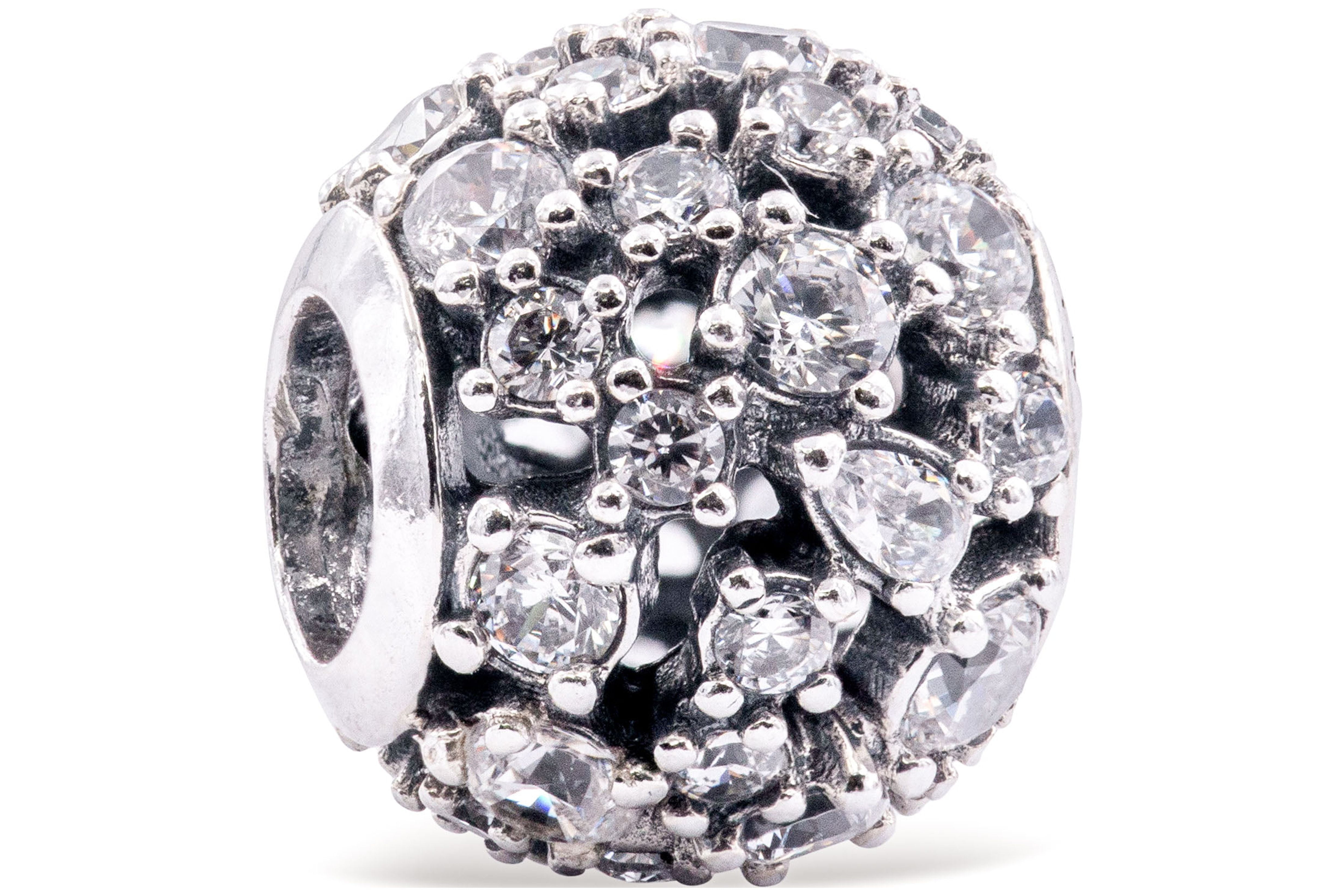 Pandora Sterling Silver Sparkling Round Openwork Charm - Walmart.com