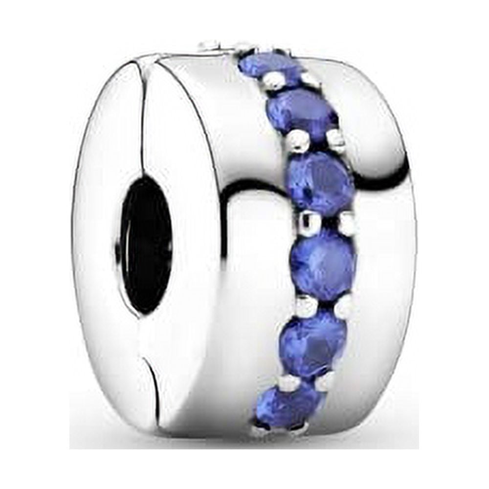 Pandora Sterling Silver and Blue Sparkle Clip Charm - Walmart.com