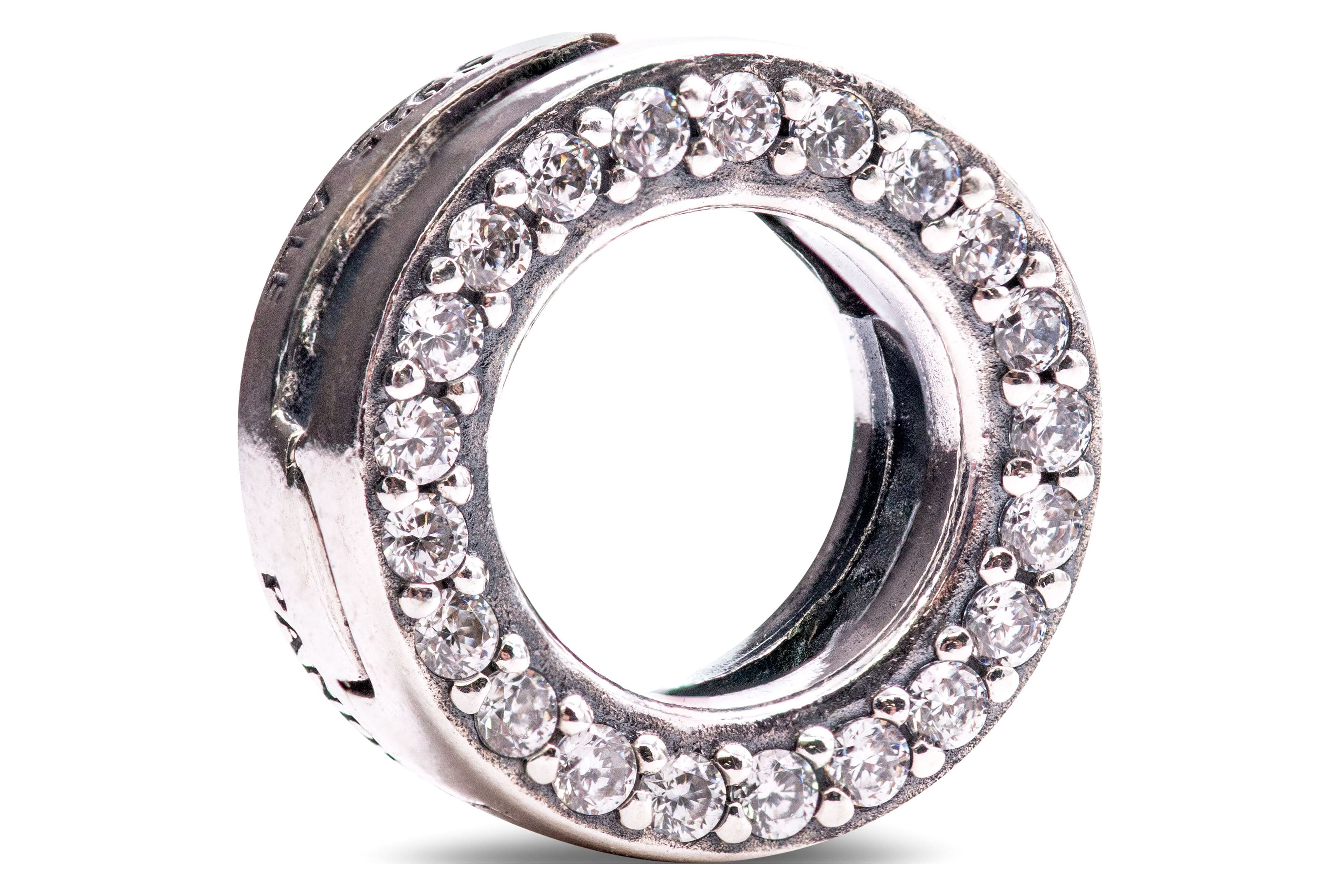 Pandora Sterling Silver with Cubic Zirconia Circle Clip Charm - Walmart.com