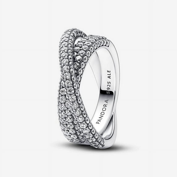 Pandora Timeless Pavé Crossover Dual Band Ring Sterling Silver (7.5 ...
