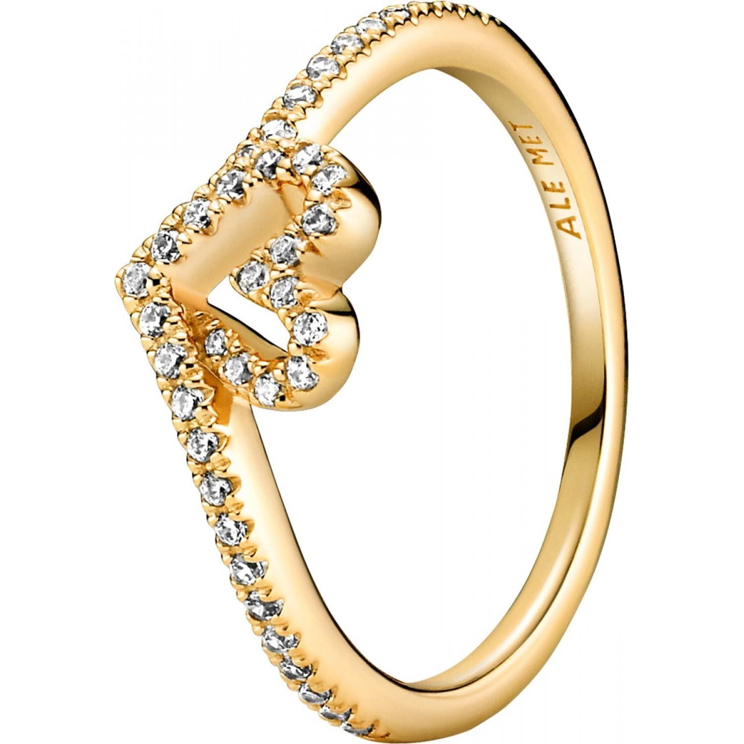 Pandora Timeless Wish Sparkling Heart Ring Gold With Gift Box (6 ...