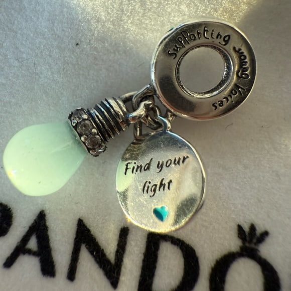 Pandora lightbulb glow in the dark charm “find your light” - Walmart.com