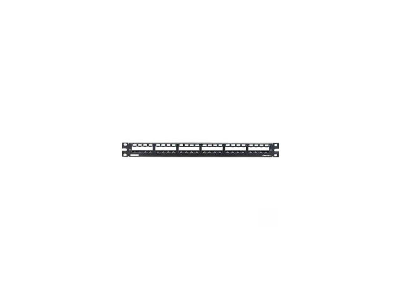 Panduit 24-Port All Metal Modular Patch Panel with Strain Relief Bar, 1 ...