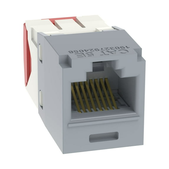 Panduit CJ5E88TGIG Mini-Com Cat5e TX-5e Modular Jack, Gray, Box of 50 ...
