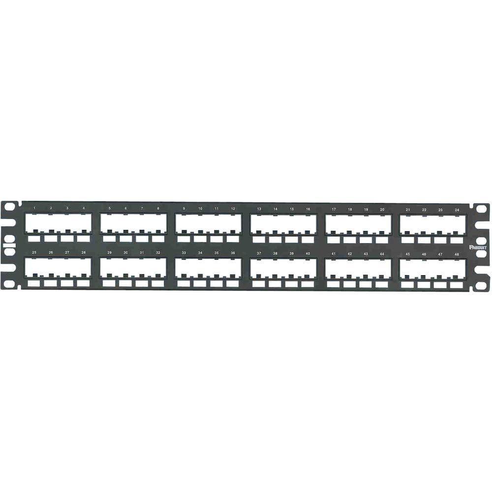 Panduit CPP48FMWBLY 48-Port Flat Flush-Mount Patch Panel, Black CA2 ...