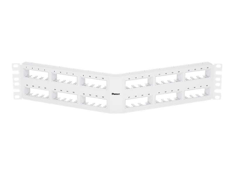 Panduit CPPA48FMWWH 48-Port Mini Com Flush Mount Angled Patch Panel ...