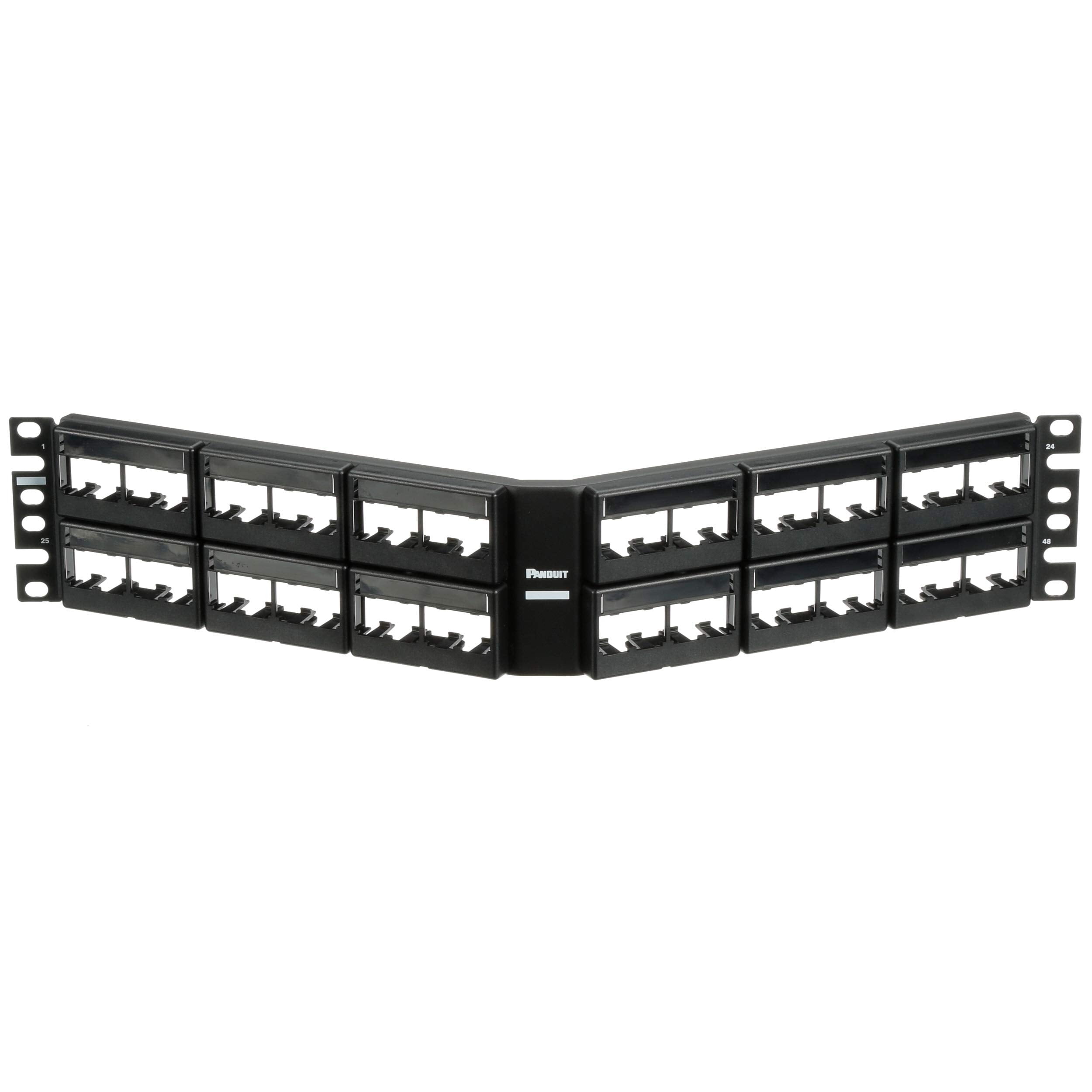 Panduit CPPLA48WBLY Angled 48-Port Patch Panel, Black CA3 - Walmart.com