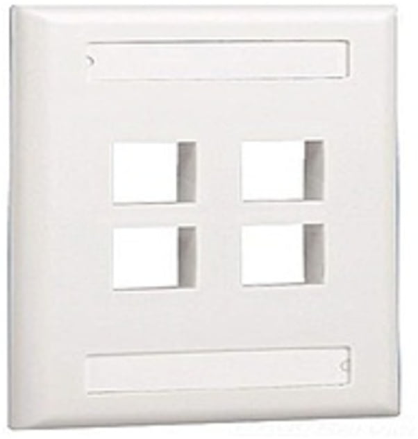 Panduit NetKey NK4FWHY 4 Socket Faceplate - White - 4 x Sockets - 1 ...