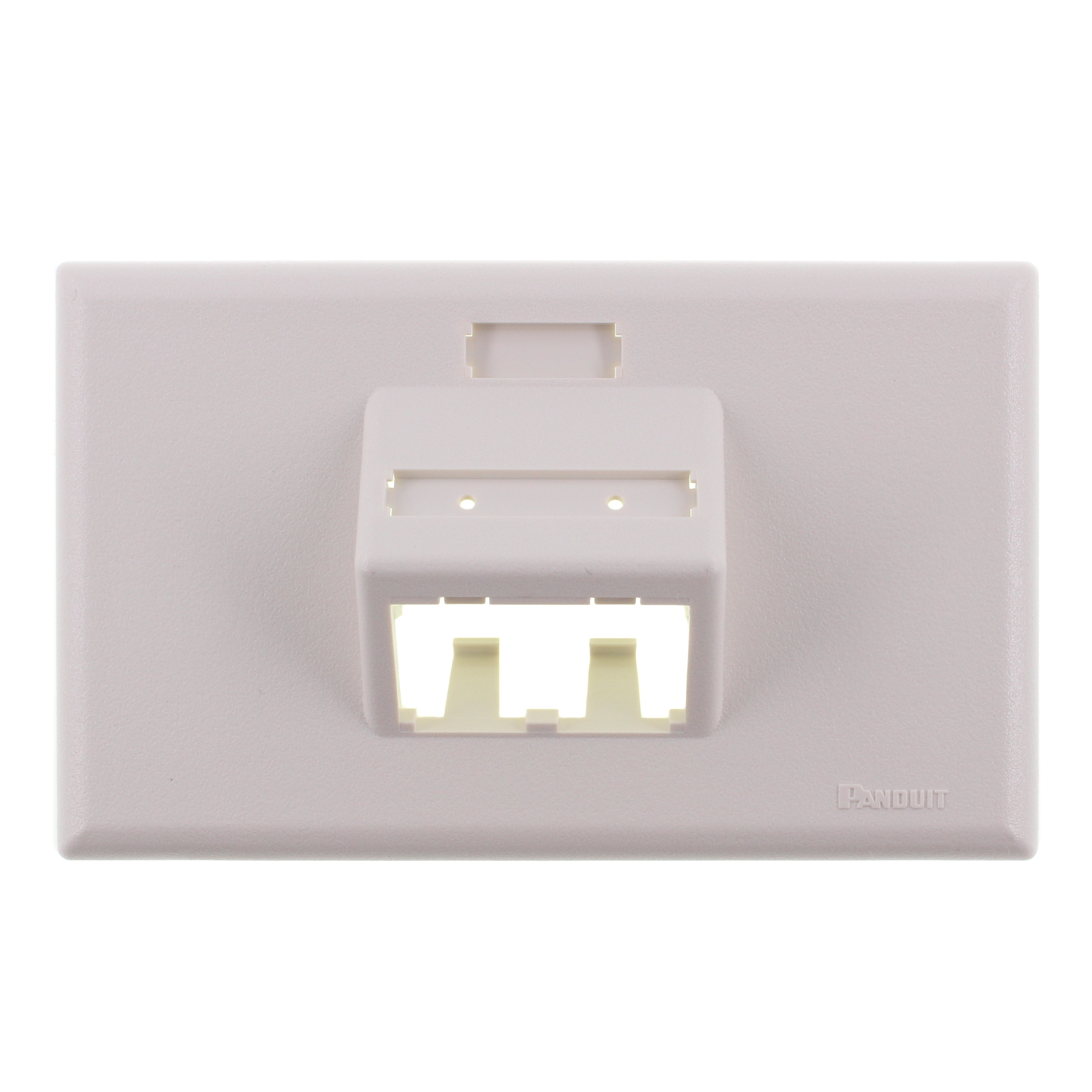 Panduit UIT70FH2IW Mini-Com Sloped Horizontal Faceplate, 2-Port, Off ...