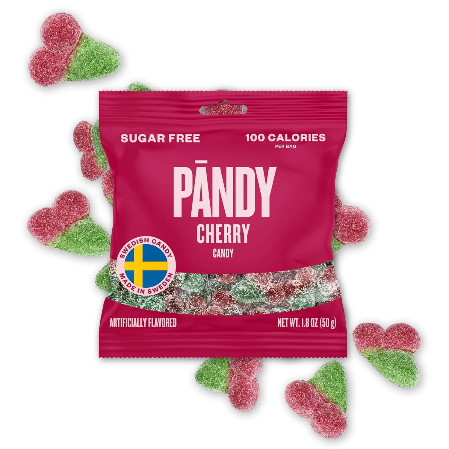 Pandy Swedish Candy Sugar Free Candy Sour Cherry Flavour 14 Bags ...