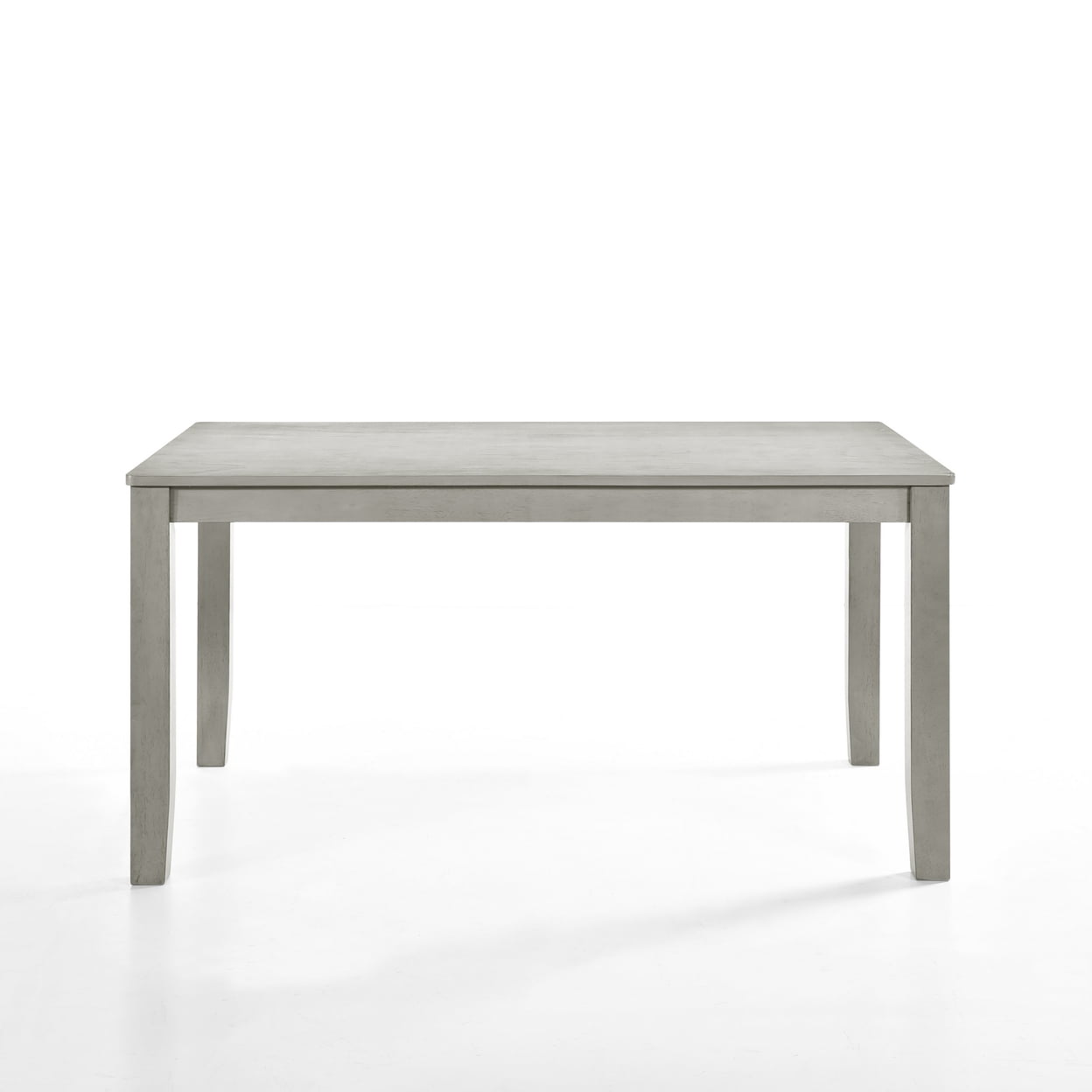 Pane 59 Inch Rectangular Wood Dining Table Smooth Gray Tall Block Legs ...