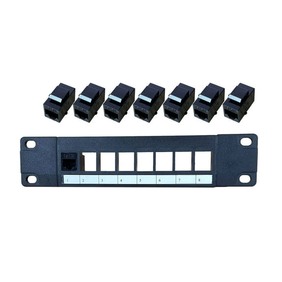 Panel 8 Port CAT5e 10G 1U Panel UTP Wallmount or Rackmount Down Block ...