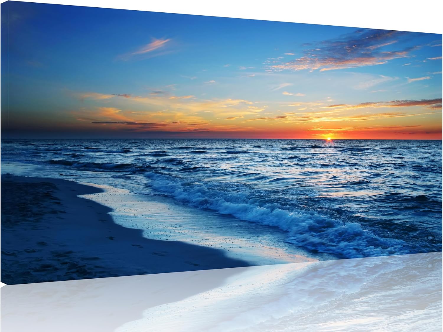 Panel Beach Pictures Blue Sea White Beach at Sunrise Picture Print on ...