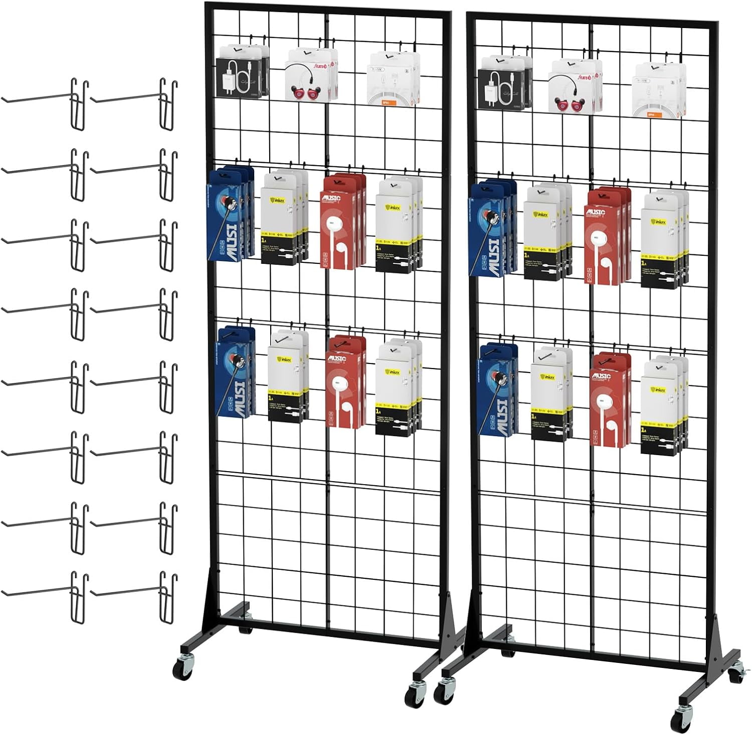 Panel Display Stand - Craft Show Display Rack with Extra 16 Hooks, 2' x ...