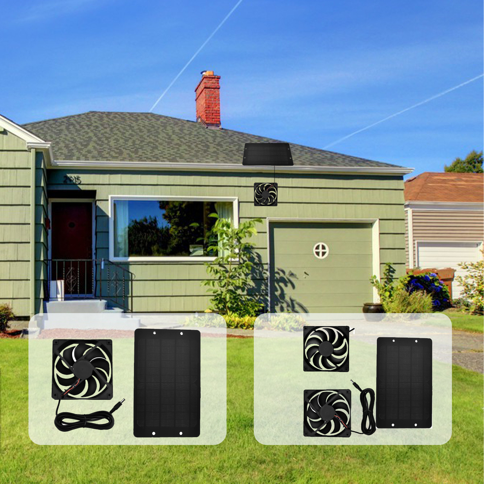 Panel Fans Kit, 10W Solar Powered Fan, Portable Outdoor Ventilation ...