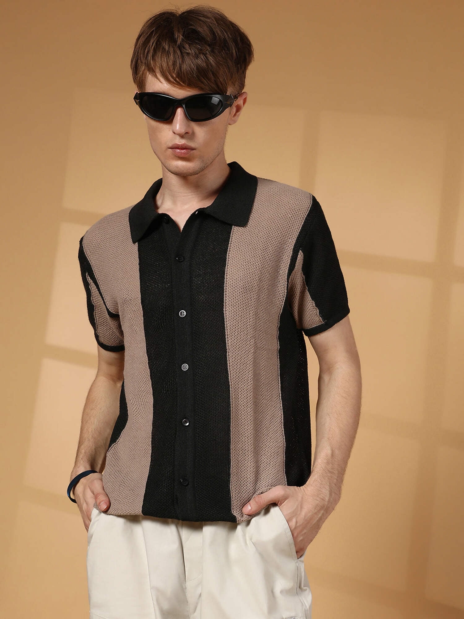 Panel-Knit Slim-Fit Shirt - Walmart.com