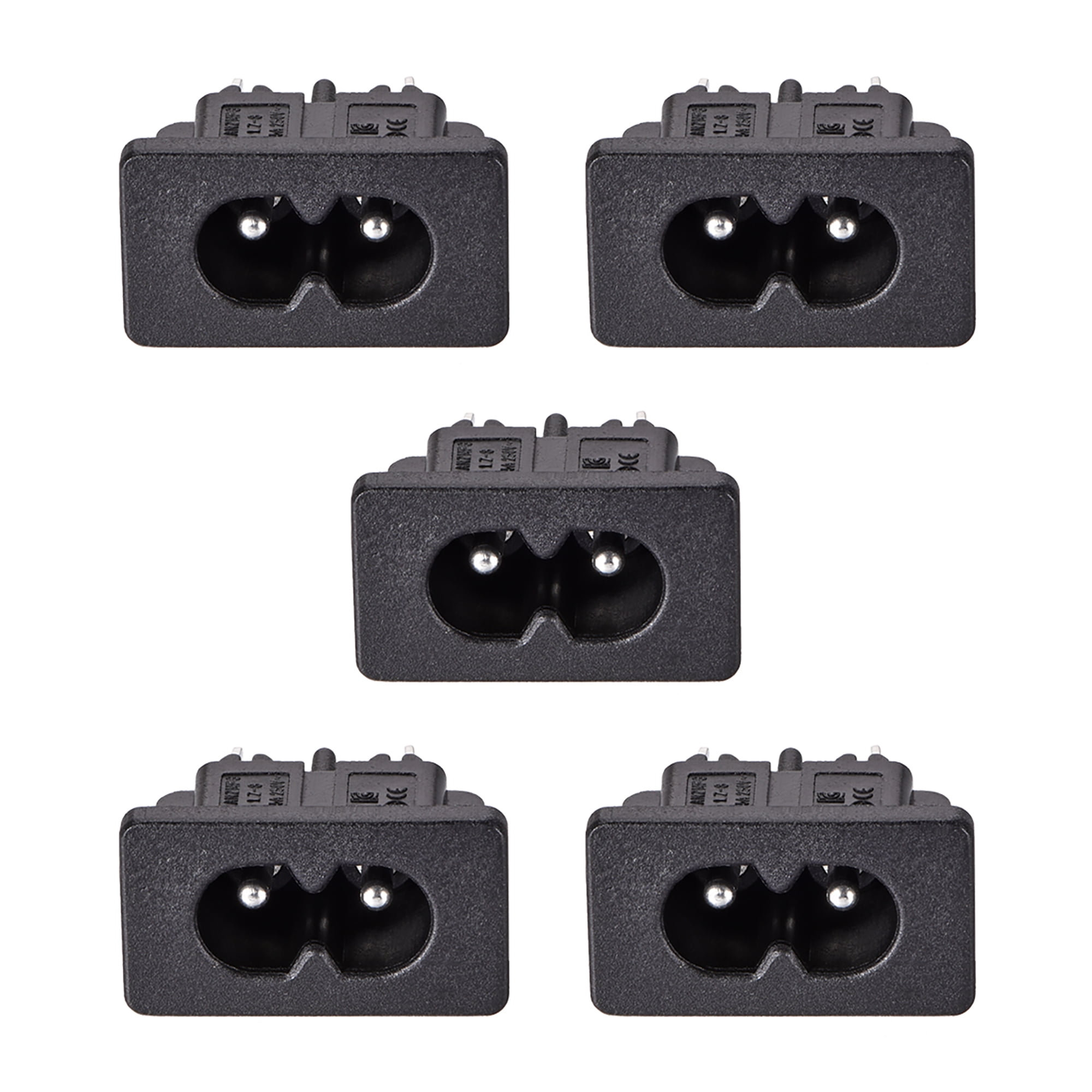 Panel Mount Plug Adapter 250V AC 2.5A C8 2 Pins IEC Inlet Module Plug ...