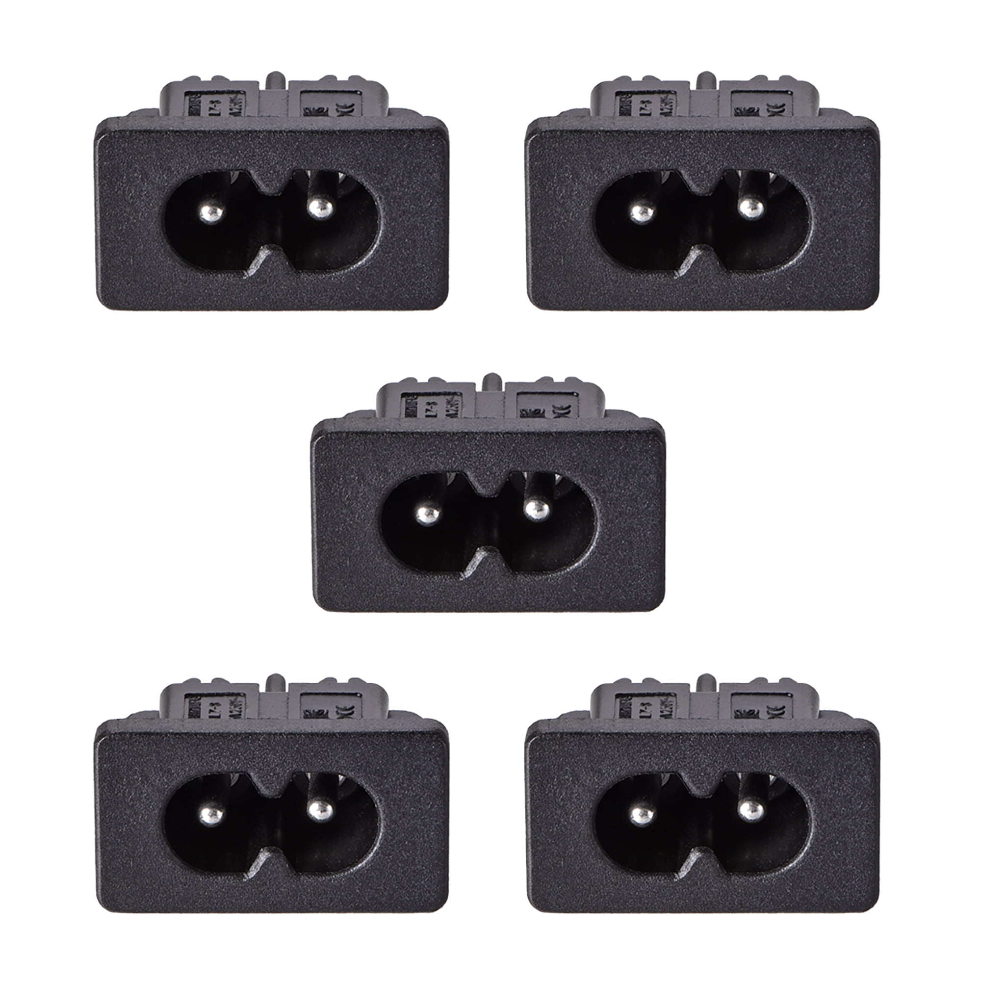 Panel Mount Plug Adapter, 250V AC 2.5A C8 2 Pins IEC Inlet Module Plug ...