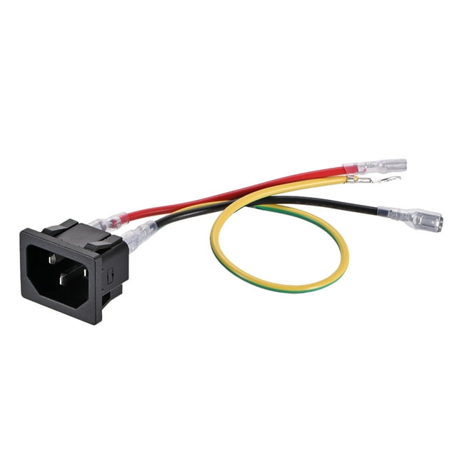 Panel Mount Plug Adapter AC 250V 10A C14 3 Pins IEC Inlet Module Plug ...