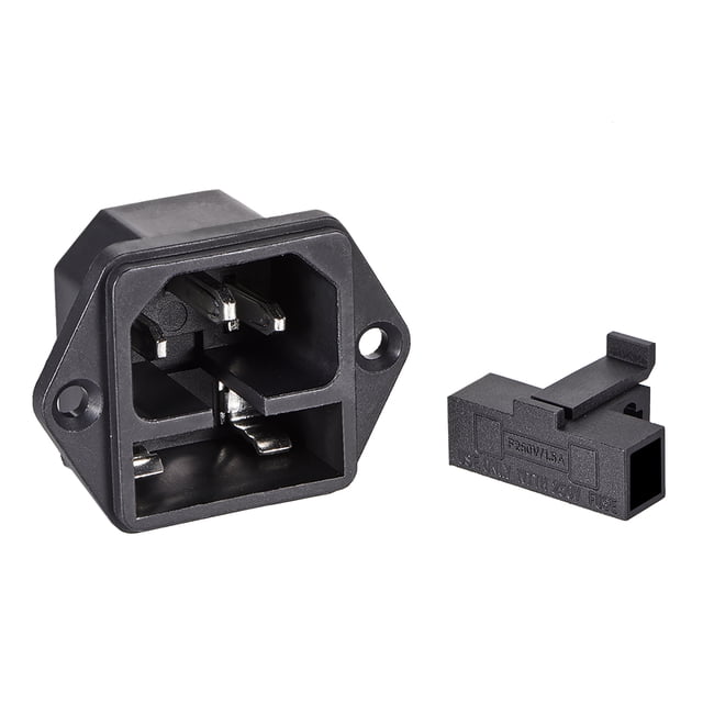 Panel Mount Plug Adapter AC 250V 10A C14 3 Pins IEC Inlet Plug Power ...