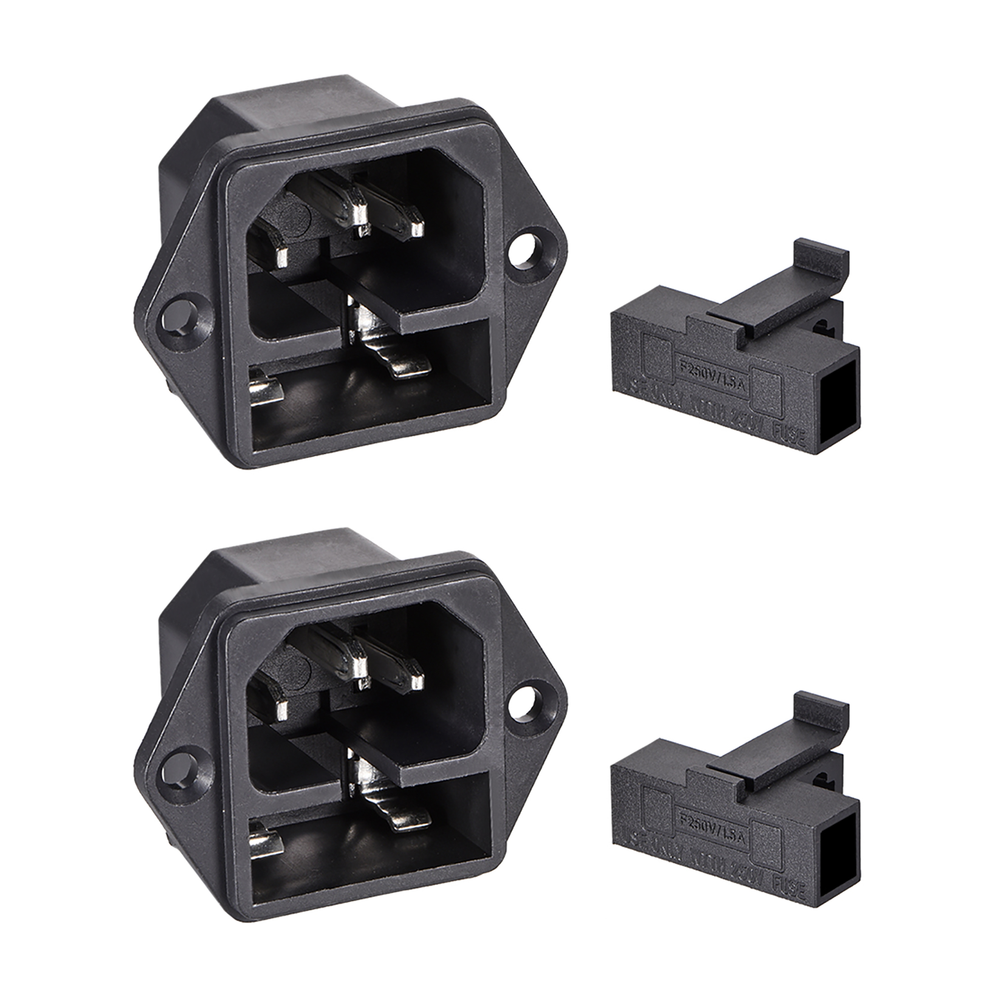 Panel Mount Plug Adapter AC 250V 10A C14 3Pins IEC Inlet Module Plug ...