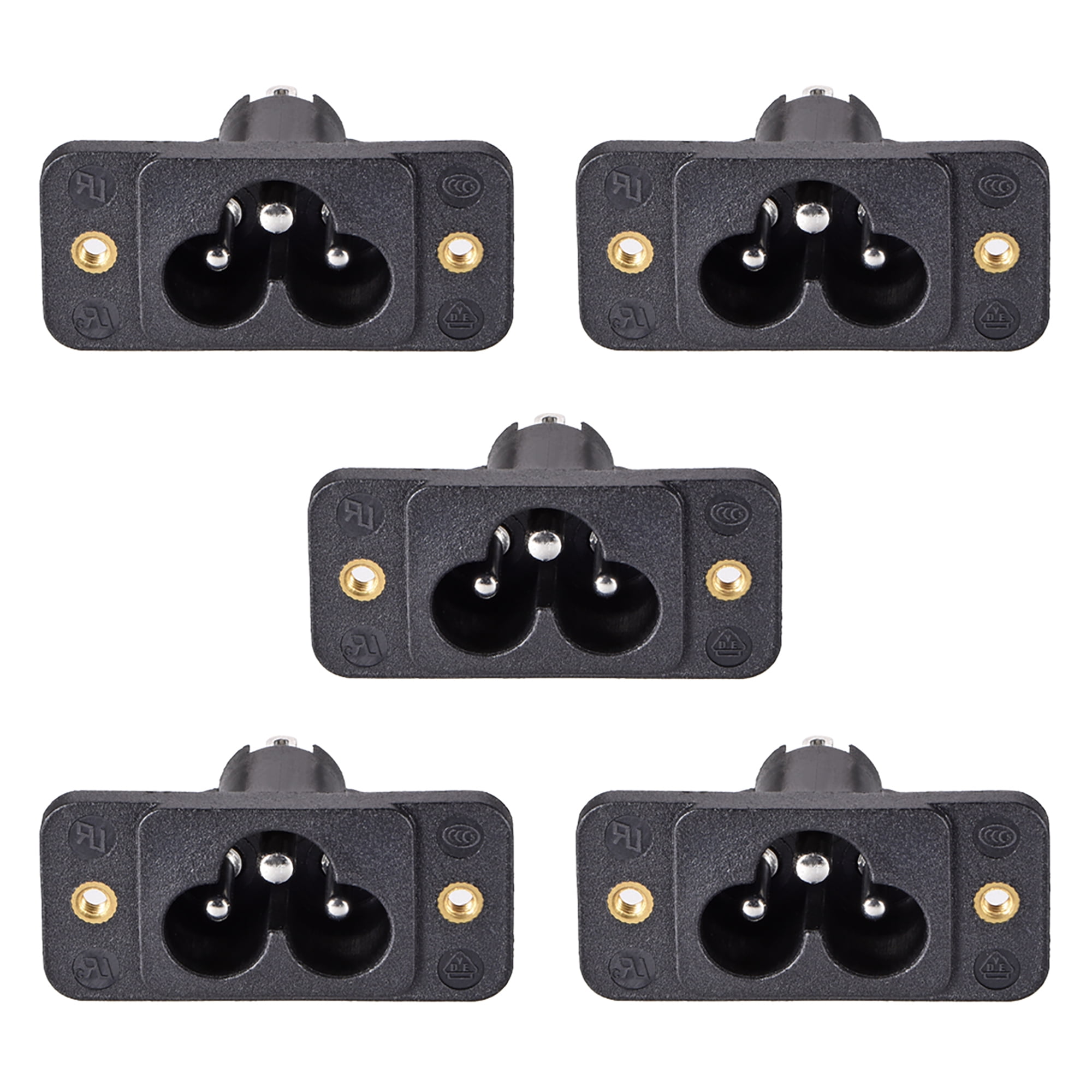 Panel Mount Plug Adapter AC 250V 2.5A/5A C6 3 Pins IEC Inlet Module ...