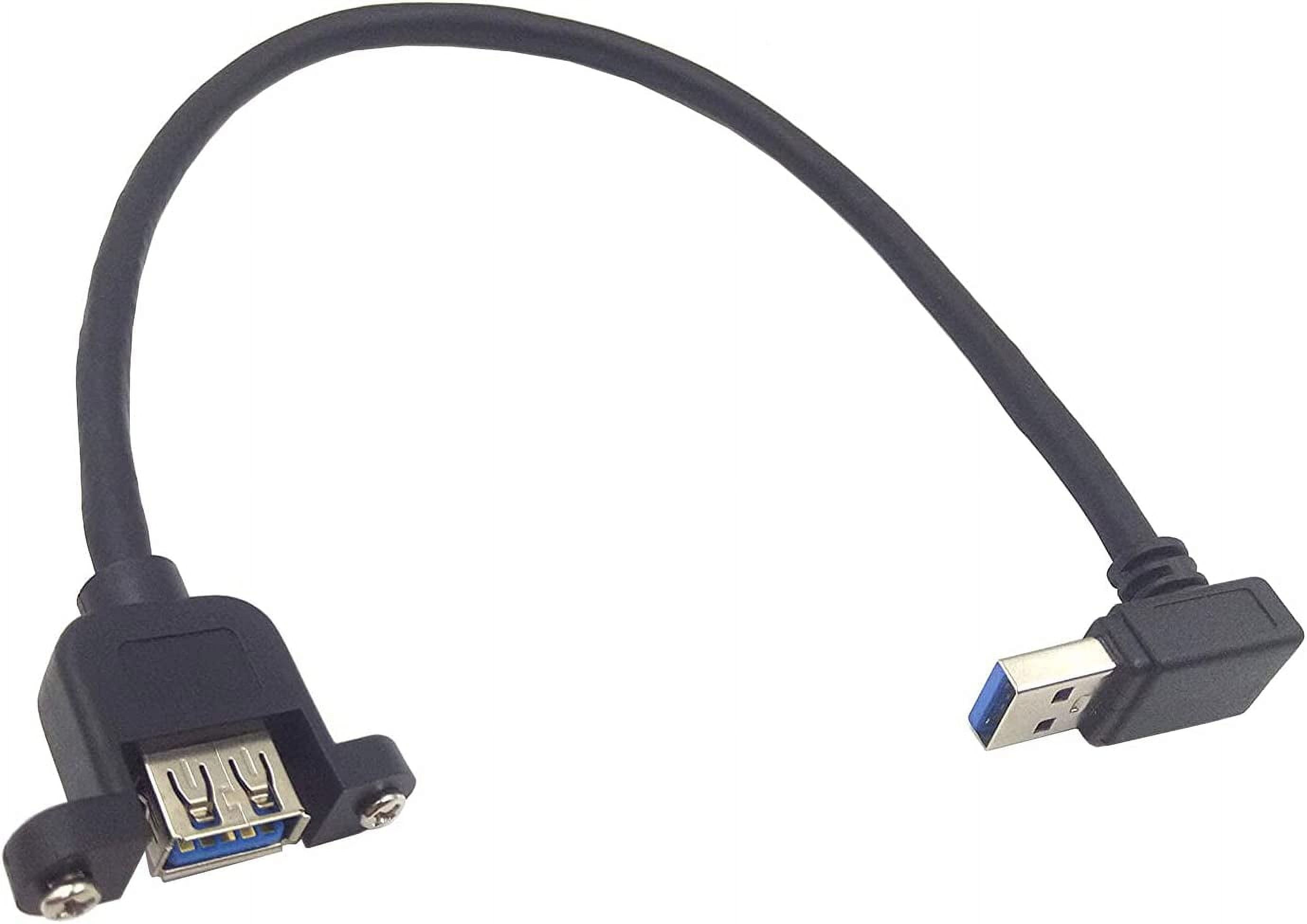 Panel-Mount USB 3.0 Extension Cable - 90 Degree Right Angle Type A Male ...
