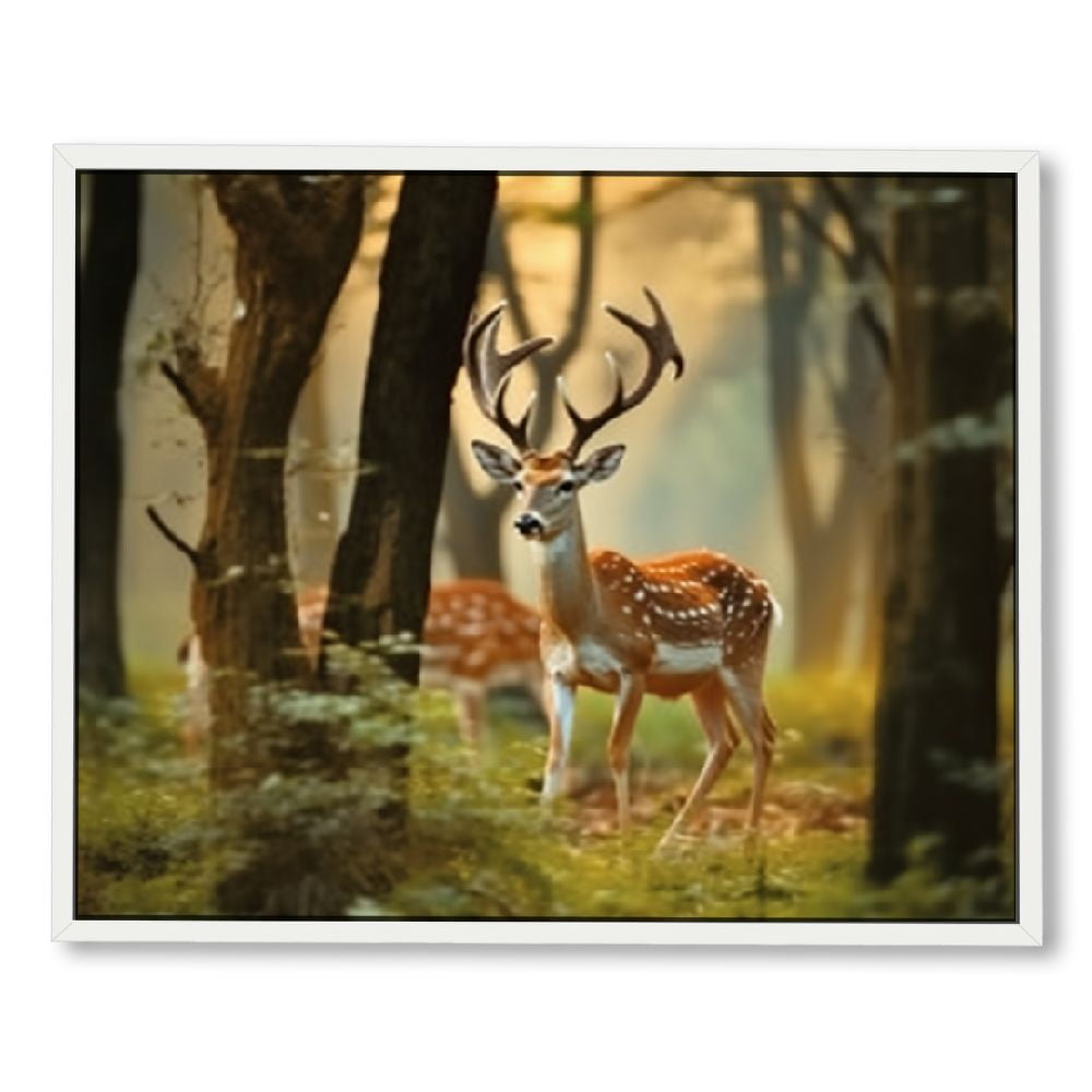 Panel Wall Art Animal Deer in The Bushes The Picture Print On Animal ...